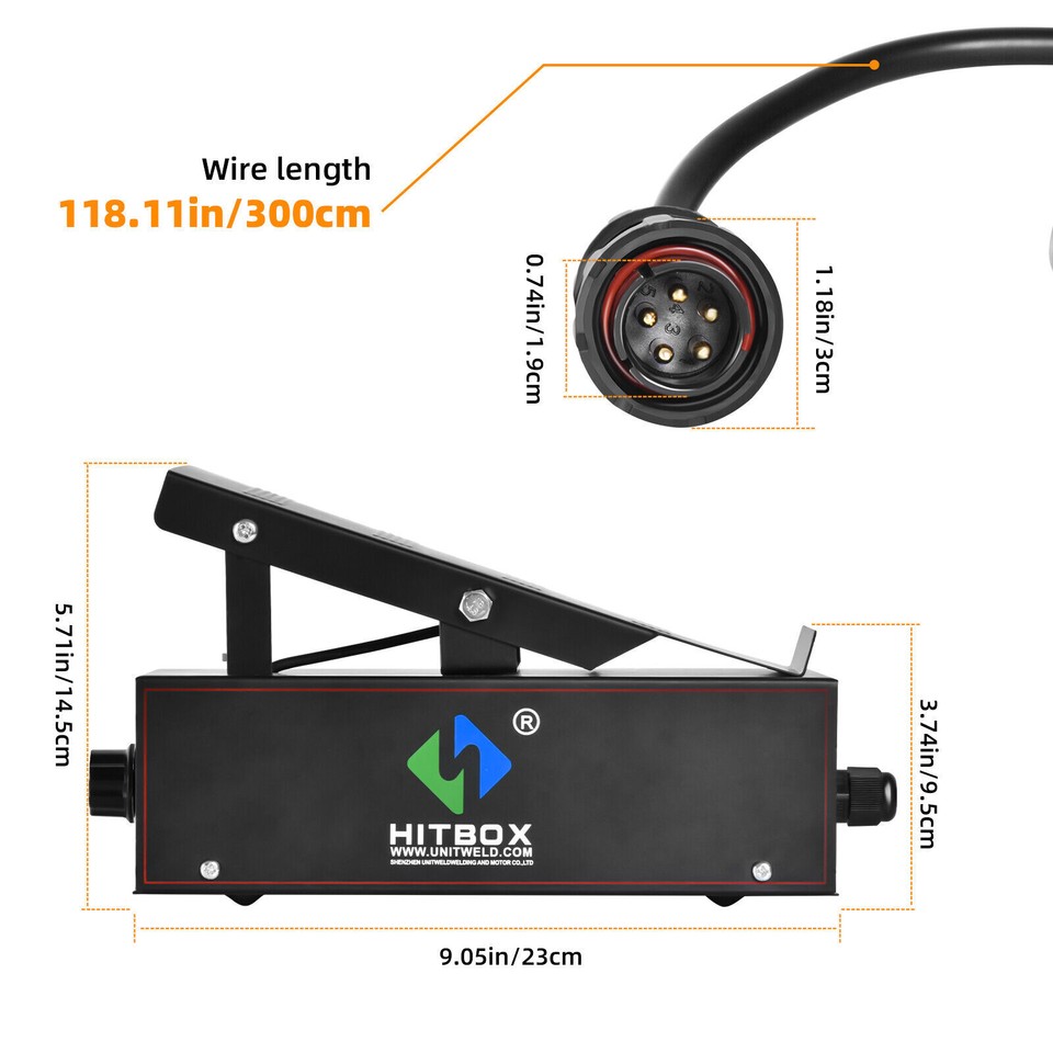 HITBOX HF TIG Welder&Foot Pedal 200A 220V AC DC Stick/MMA Weld Machine ...