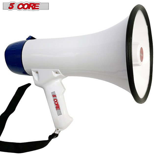 Megaphone Bullhorn Cheer Speaker Megaphono Siren Strap Portable 5Core ...