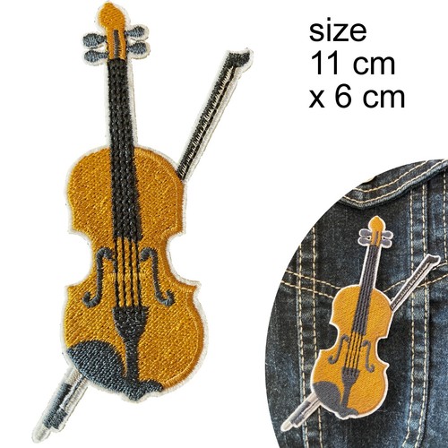 Violin Iron on patch orchestra fiddle music string instrument musician ...