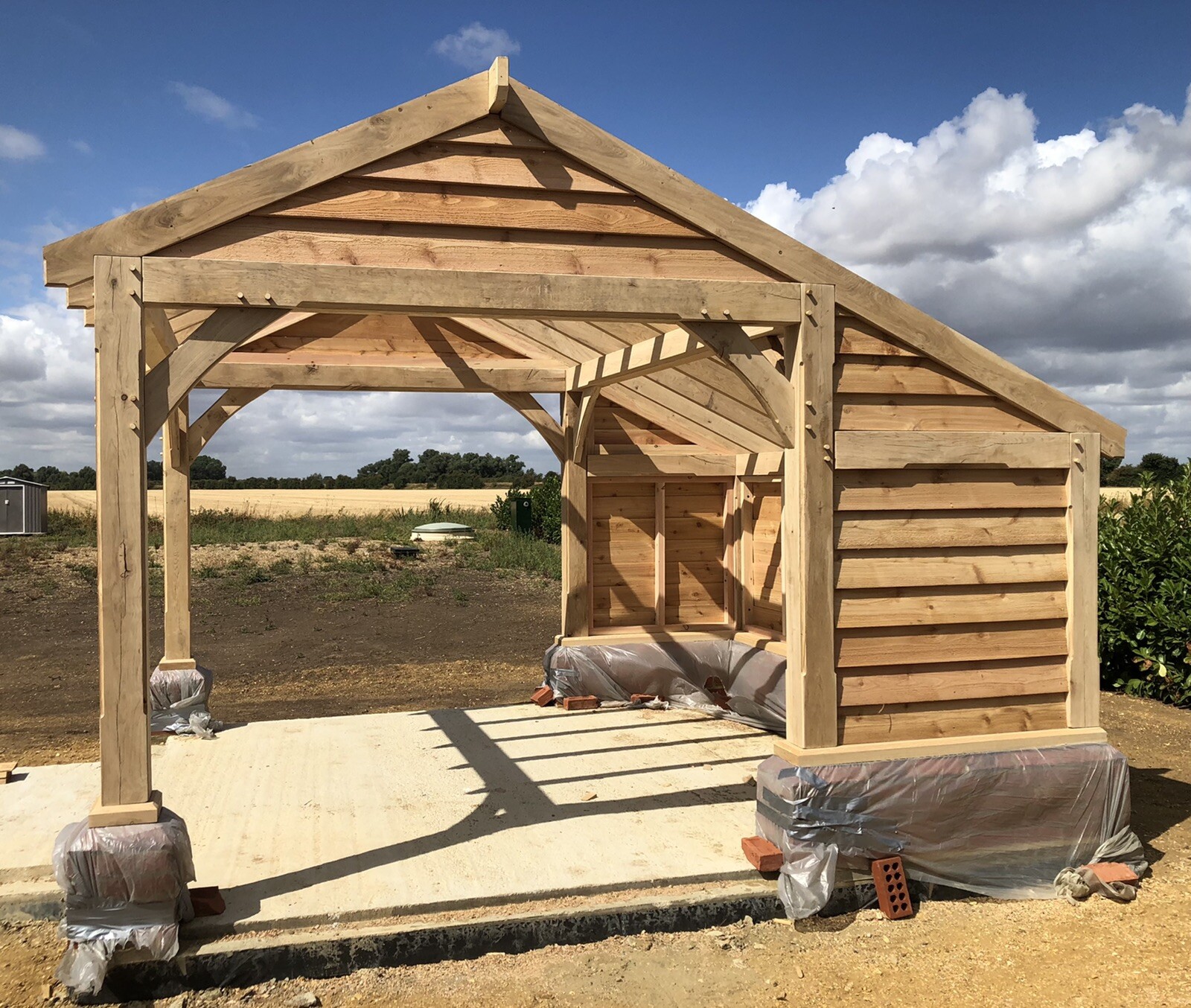 Oak Gazebo, 4m X 3.5m Car Port Frame & Cladding | eBay UK