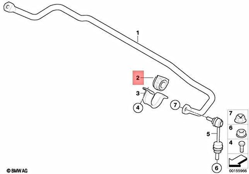 Genuine BMW Hybrid X5 M X6 E70 E72 F15 Stabilizer Rubber Mounting ...