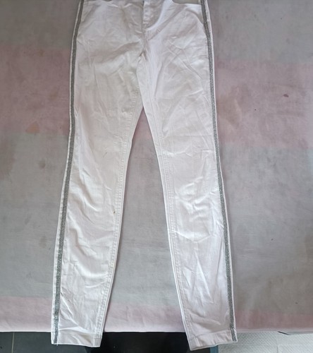 Pantalon jean blanc liseré argenté enfant - taille 34 - marque ...