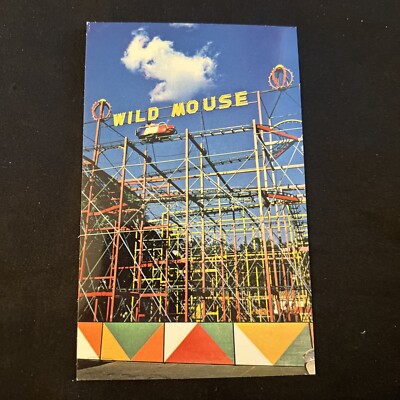 😍Elitch Gardens Denver Colorado Postcard Wild Mouse Coaster As Pics😎 | eBay