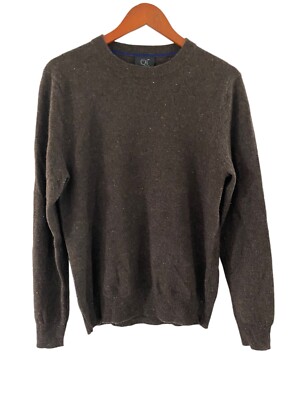 Qi Cashmere Crew Neck Sweater Men's Size Small Long Sleeve Brown ...
