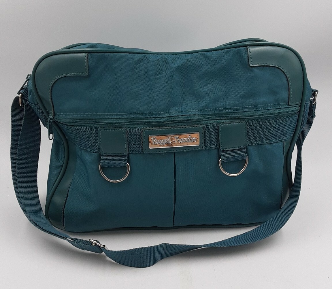 RUGGED TRAVELER Retro Turquoise Carry-On Shoulder Bag Nylon MONARCH ...