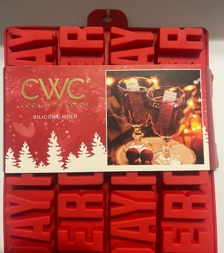 NEW CWC Cook With Color Silicone Ice Cube Mold Holiday Cheer Christmas ...