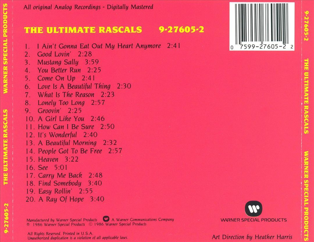 THE RASCALS ULTIMATE RASCALS NEW CD 75992760522 | eBay
