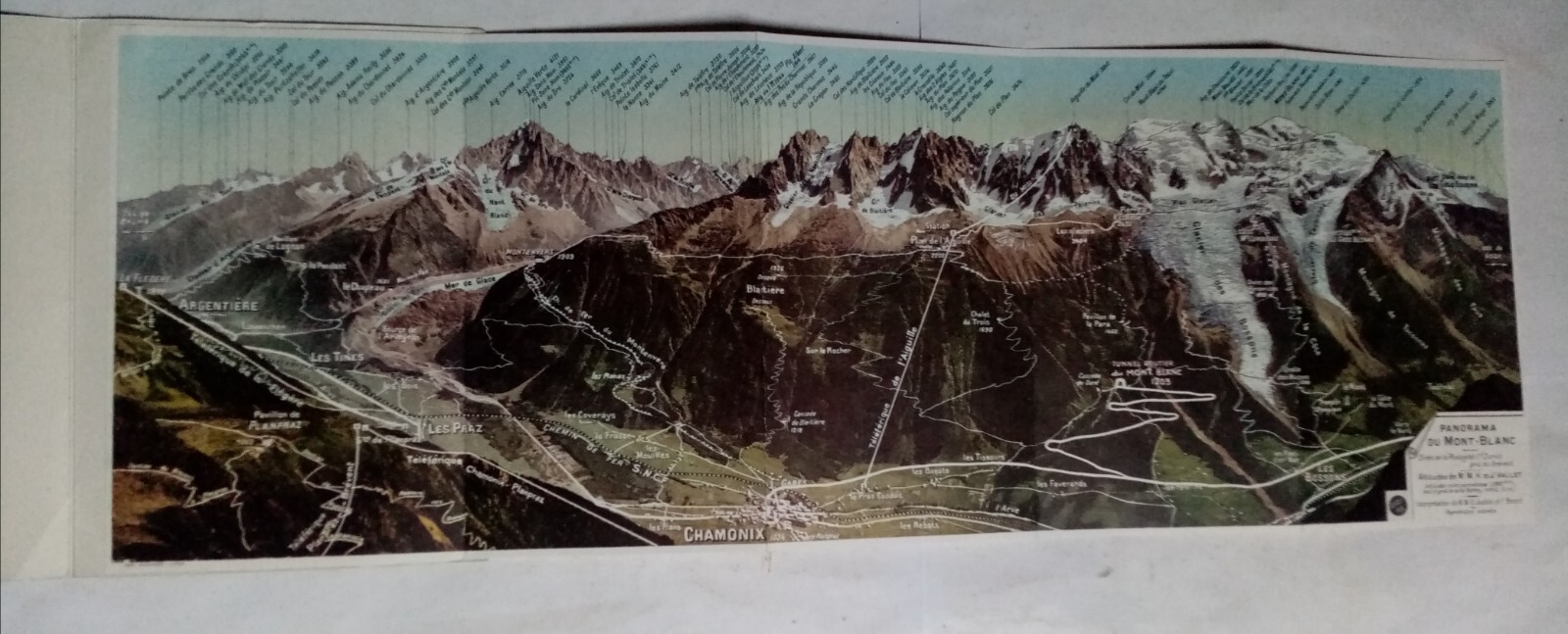 Carte : Panorama de la chaine du Mont-Blanc en couleurs - Guides POL | eBay