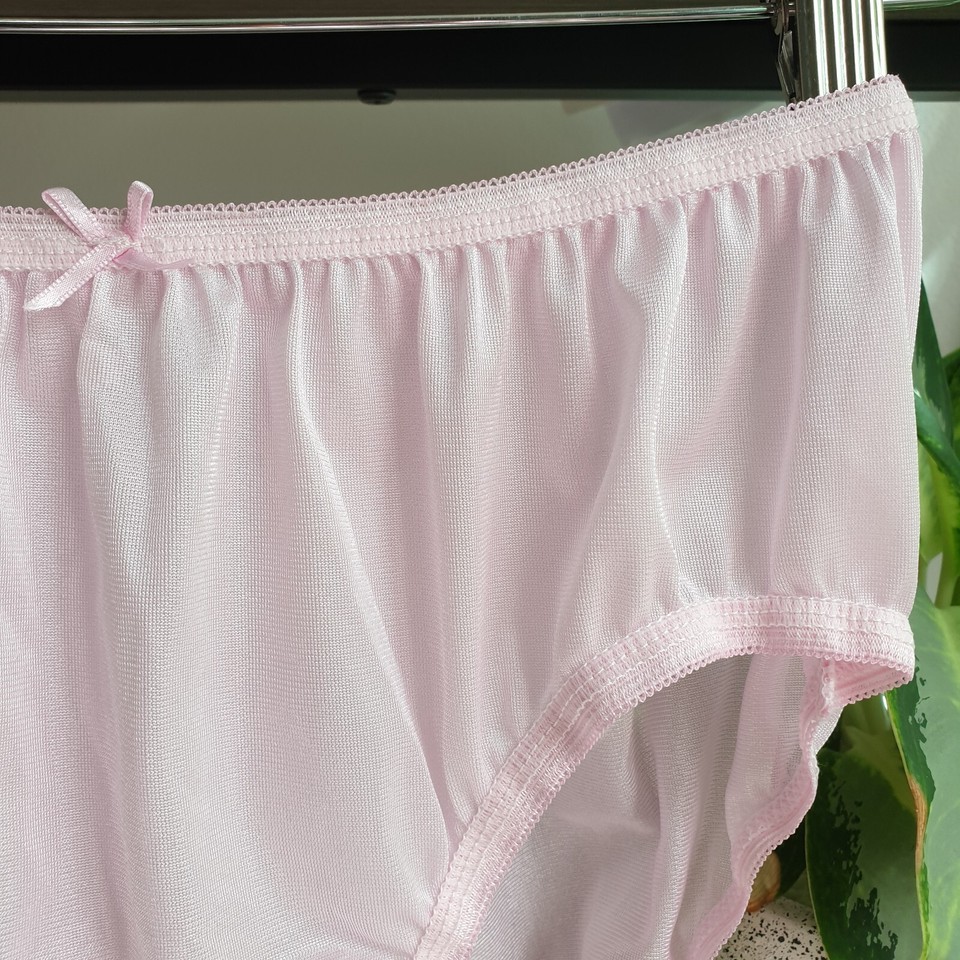 VTG Slippery Nylon Panty Silky Light Pink Bikini Sheer Brief Size 7-8 ...