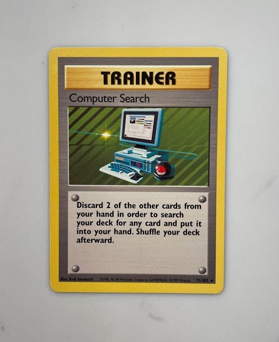 Computer Search 71/102 Rare Base Set Unlimited Pokemon TCG Card Vintage ...