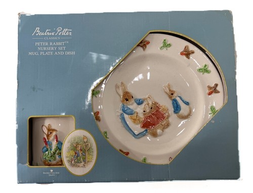NEW 2005 Open Box Beatrix Potter A6356 Peter Rabbit Three Piece Nursery ...