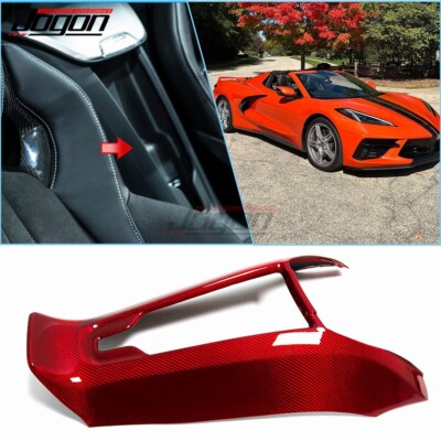 Red Carbon Waterfall Console Wireless Charging Trim For Corvette C8 ...