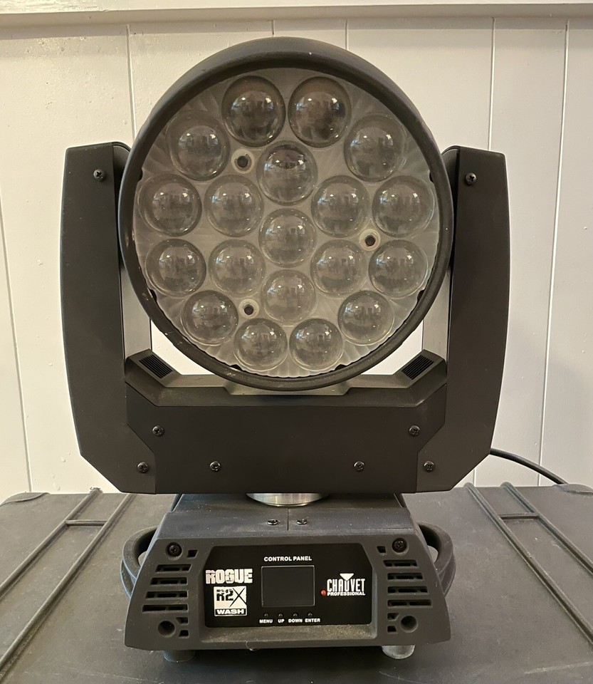 2 Pack Of Chauvet Rogue R2X Wash Moving Lights With Dual Flight Case | eBay