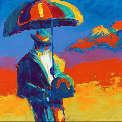 🎨 Peter Max Inspired Umbrella Man 🌂 | Fine Art Print | 30x30" | COA ...