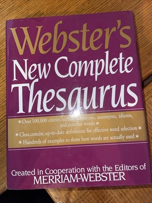 Webster's New Complete Thesaurus by Inc. Staff Merriam-Webster (1995 ...