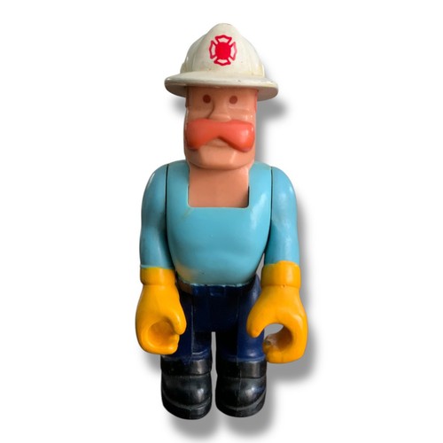 Vtg 1977 Fisher Price Husky Helpers Construction Worker Fire Fighter ...