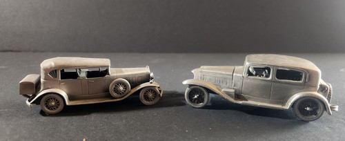 DANBURY MINT PEWTER 4" DIE CAST COLLECTIBLE CARS 31 CADILLAC, ALFA ...