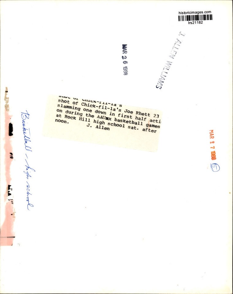 1988 Press Photo Joe Rhett Plays AAU Basketball Game at Rock Hill High ...