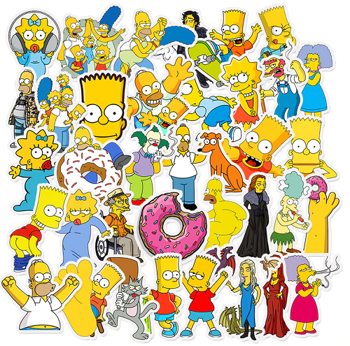 25pcs/Lot Sticker Vinyl Cartoon Simpsons Stickers Laptop Sticker Decal ...