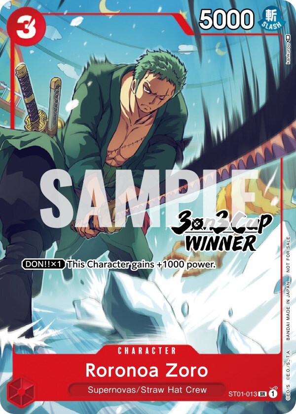 Roronoa Zoro (3-on-3 Cup) [Winner] ST01-013 One Piece Promotion Cards Regular for sale online | eBay
