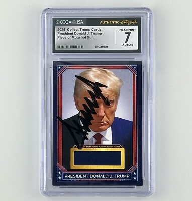 Donald Trump Autograph Mint 9 JSA X CGC Official Mugshot Card With ...