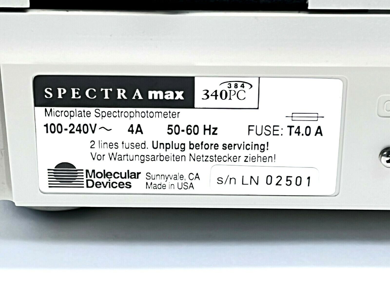 Molecular Devices 340PC384 SpectraMax 340PC Microplate Reader | eBay