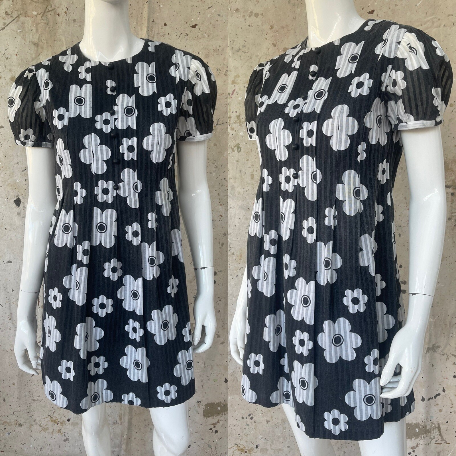 Vintage 1960’s Mod Pop Art Daisy Print Mini Dress, Sm… - Gem