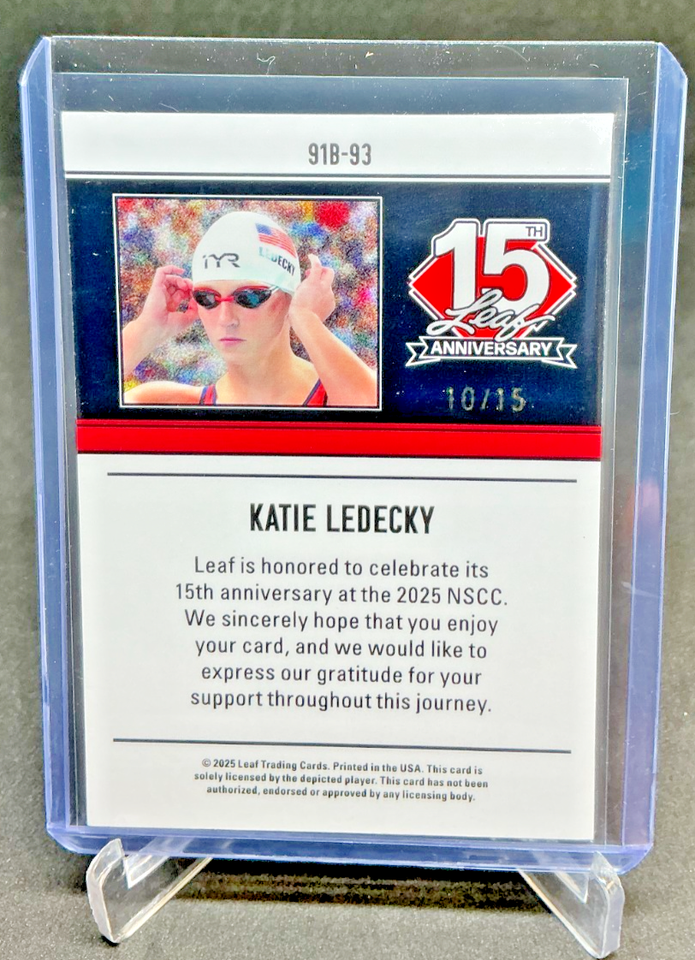 2025 Leaf 15th NSCC National 1991 KATIE LEDECKY Silver Sparkles 10/15 | eBay