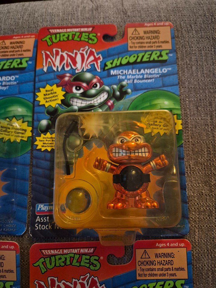 1995 Ultra RARE TMNT Ninja Turtles Marble Ninja Shooters Set of 4 NIB ...