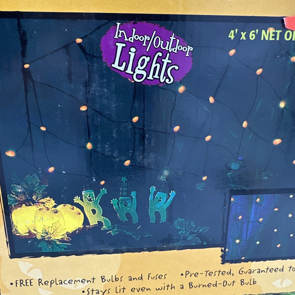 Fright Site 150 Halloween Net Lights Orange 24 SQ FT (4FTx6FT) Indoor Outdoor | eBay