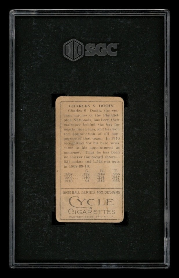 1911 T205 Gold Border Set-Break Charles Dooin Cycle SGC 2 GD | eBay