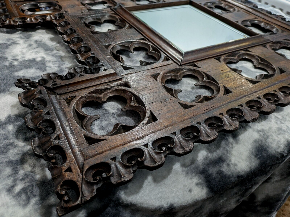 15th Century Gothic Carved Oak Wood Quatrefoil Tracery Panel Antique ...