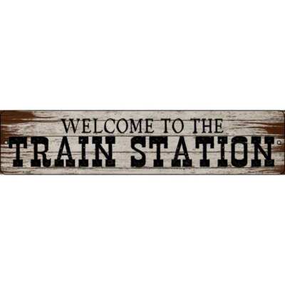 Welcome To Train Station Novelty Small Metal Street Sign | eBay