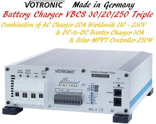 3in1 Votronic Triple Solar MPPT & DC-to-DC & AC Battery Chargers ...