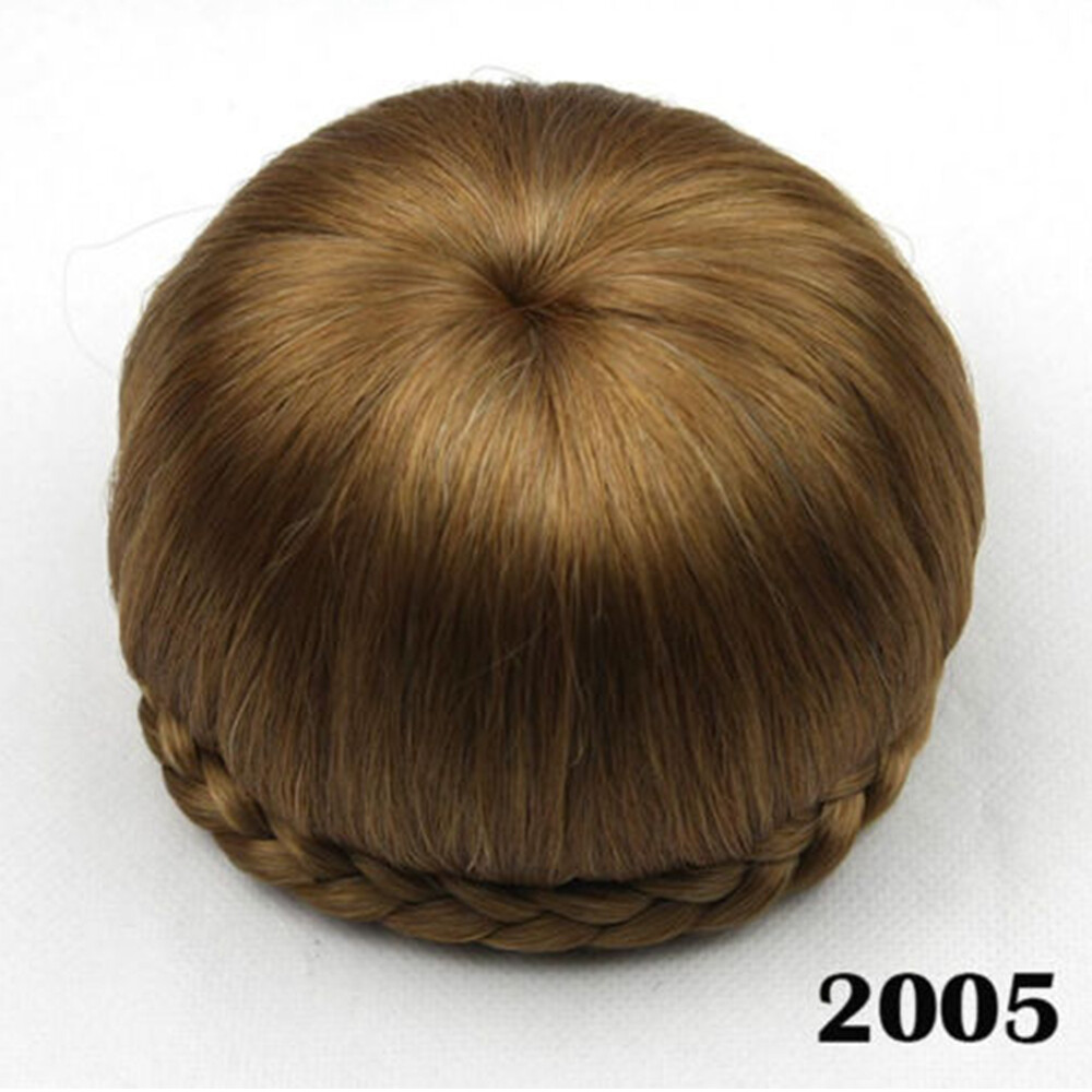 Braided Buns Chignon Donut Updo for Women Clip On Bun Synthetic Hair ...