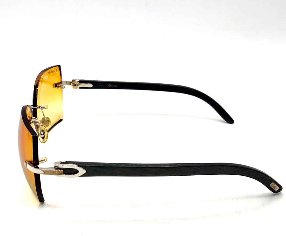 Cartier 140b Rimless Sunglasses with Wooden Temples - 1801322 | eBay UK