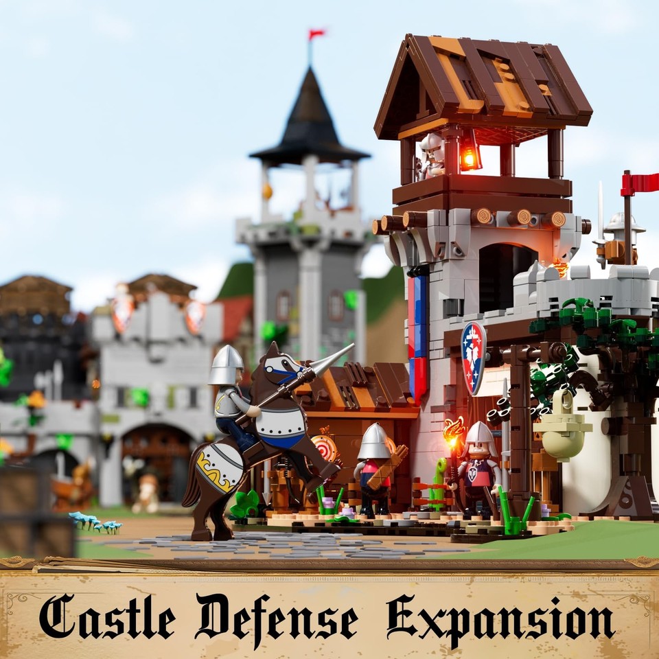 FUNWHOLE Medieval Training-Ground Lighting Building-Bricks Set ...