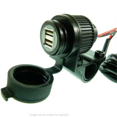 12v Motorcycle Bike Handlebar Dual USB Power Socket GPS Phone Charger ...