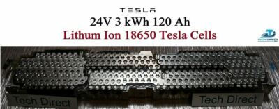 TESLA Battery 24 v 3 kWh Lithium ion 120 Ah 308 cells 18650 EV RV Solar ...