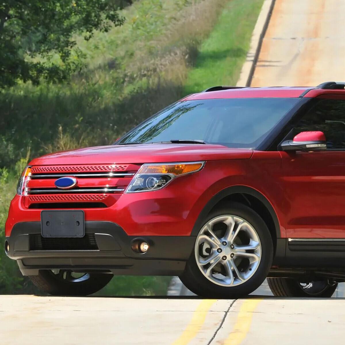 For 11-15 Ford Explorer Front Bumper License Plate Tag Mounting Bracket ...