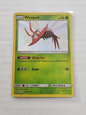 Wimpod SHINY SV4/SV94 Hidden Fates NM Holo Foil Rare Pokemon Card | eBay