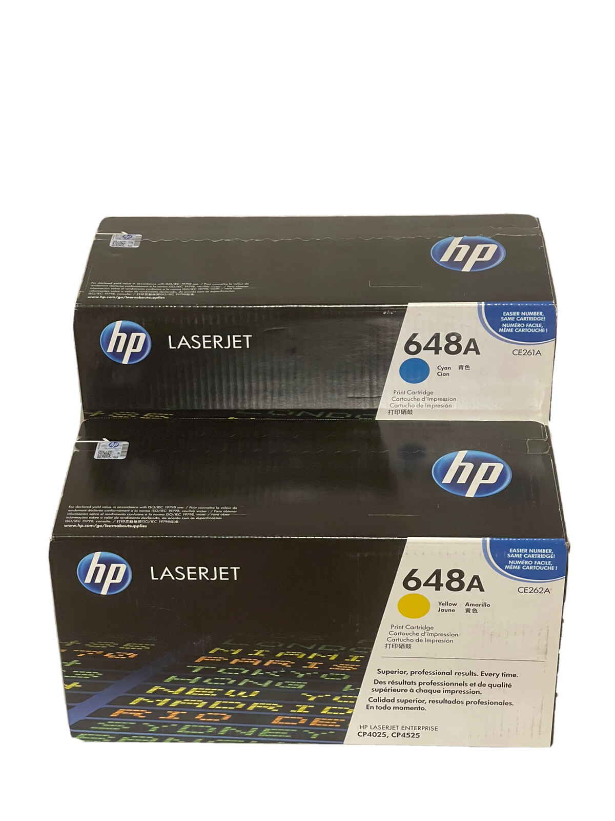 Genuine HP 648A CYAN CE261A Yellow CE262A Toners Lot Of 2 Sealed Fast ...