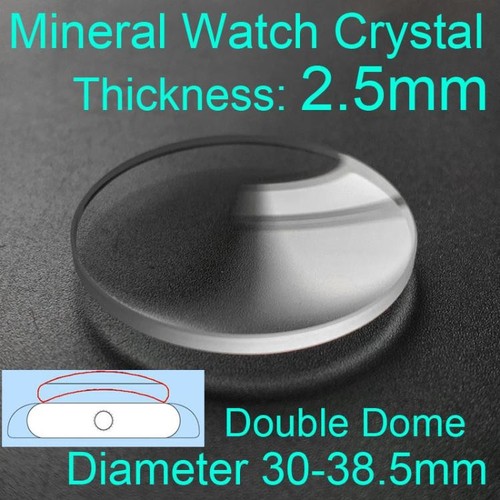 30mm-38.5mm Mineral Glass Replacement Watch Crystal Lens 2.5mm Double ...