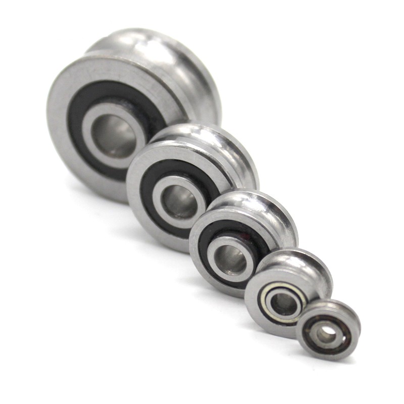 3-8mm Metal Pulley Wheel U/V Grooved Sealed Ball Bearings Rope Wire ...