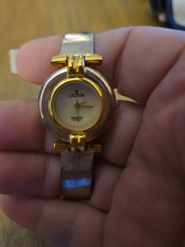 Croton Women's Two-Tone Quartz Hinged Bangle Watch | eBay