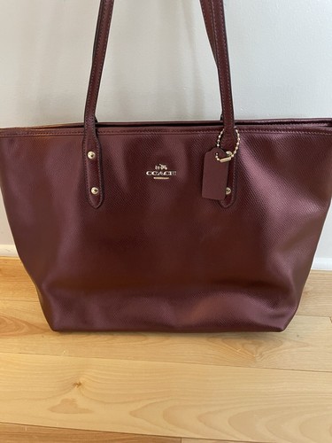 Real Burgundy Coach Tote Bag. Has Authenticity Patch (shown In pics) | eBay