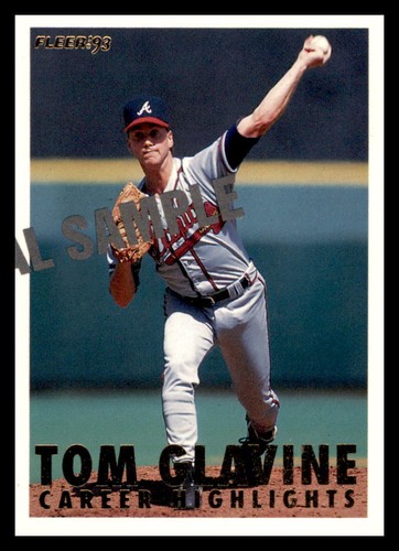 1993 Fleer Sample #10 Tom Glavine Atlanta Braves View from home plate ...