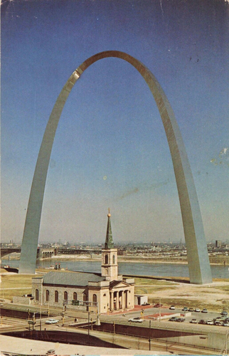 Postcard Gateway Arch and the Old Cathedral St. Louis Missouri National ...