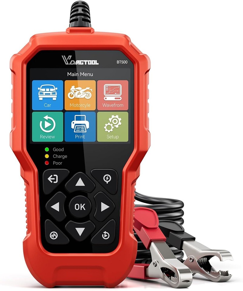 3000CCA Car Battery Tester Truck Motorcycle Load Tester Charging System ...