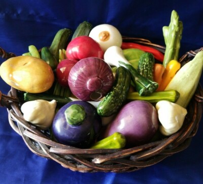Ceramic Vegetables 34pc Lot Realistic Cabbage Tomato Carrot Yellow ...